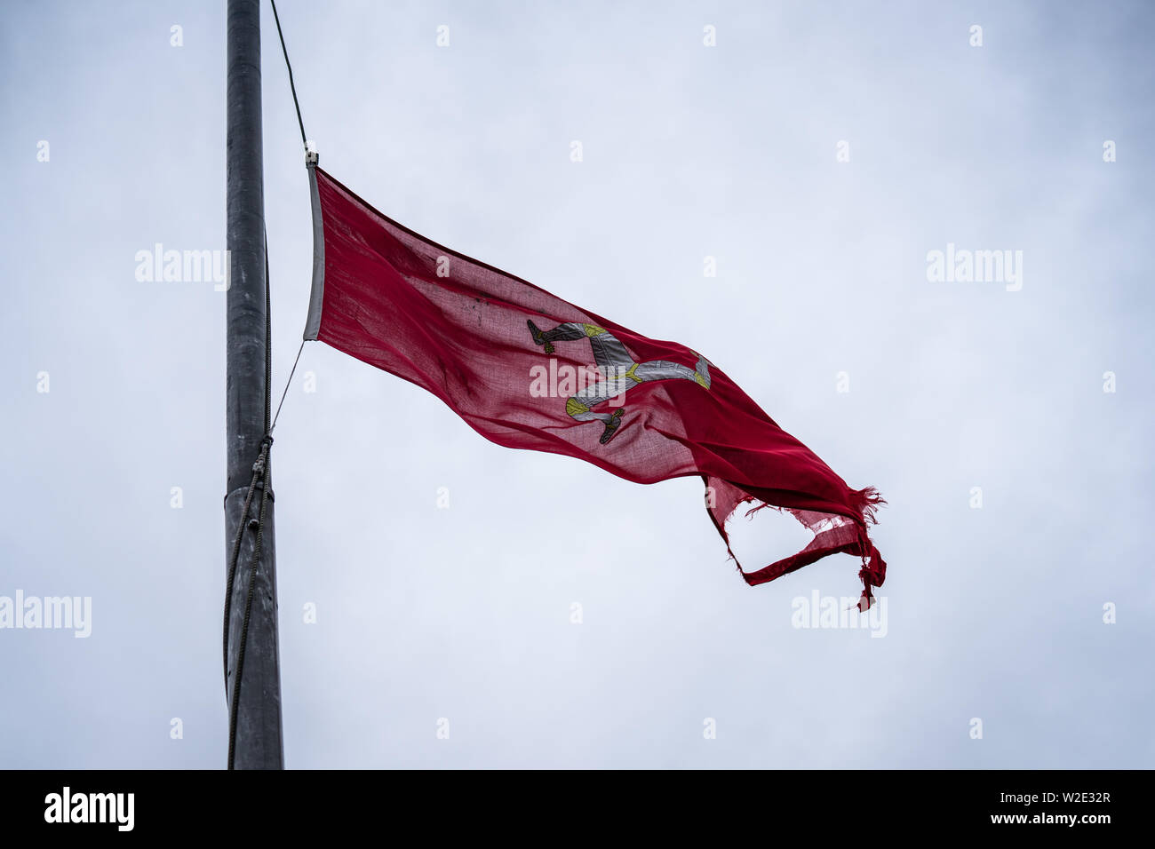The flag of the Isle of Man or flag of Mann is a triskelion, composed ...
