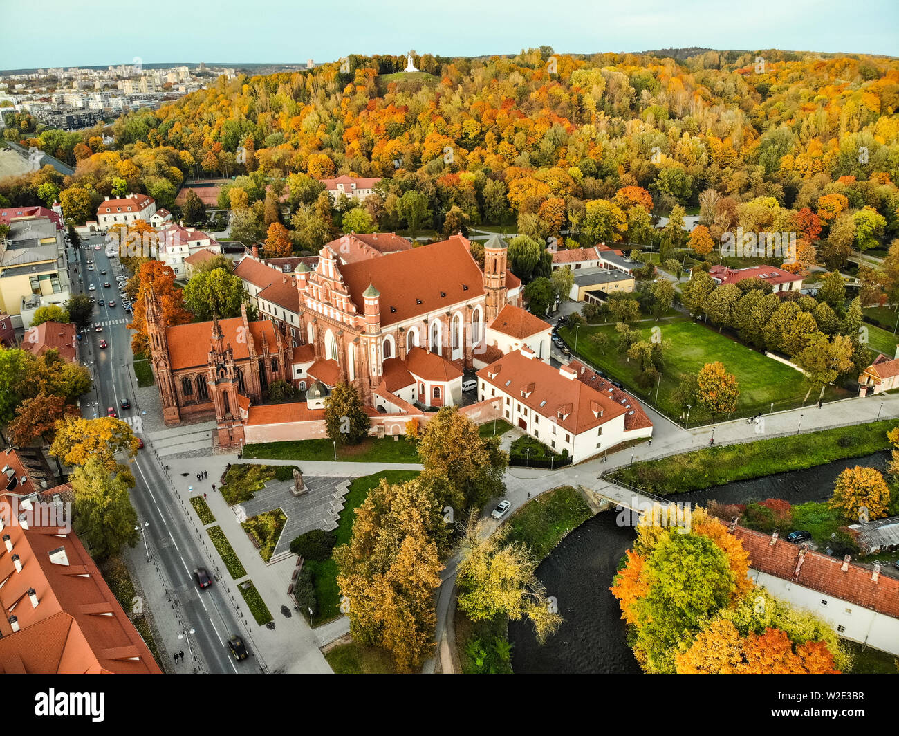Aerial view of St. Anne's Church and neighbouring Bernardine Church ...