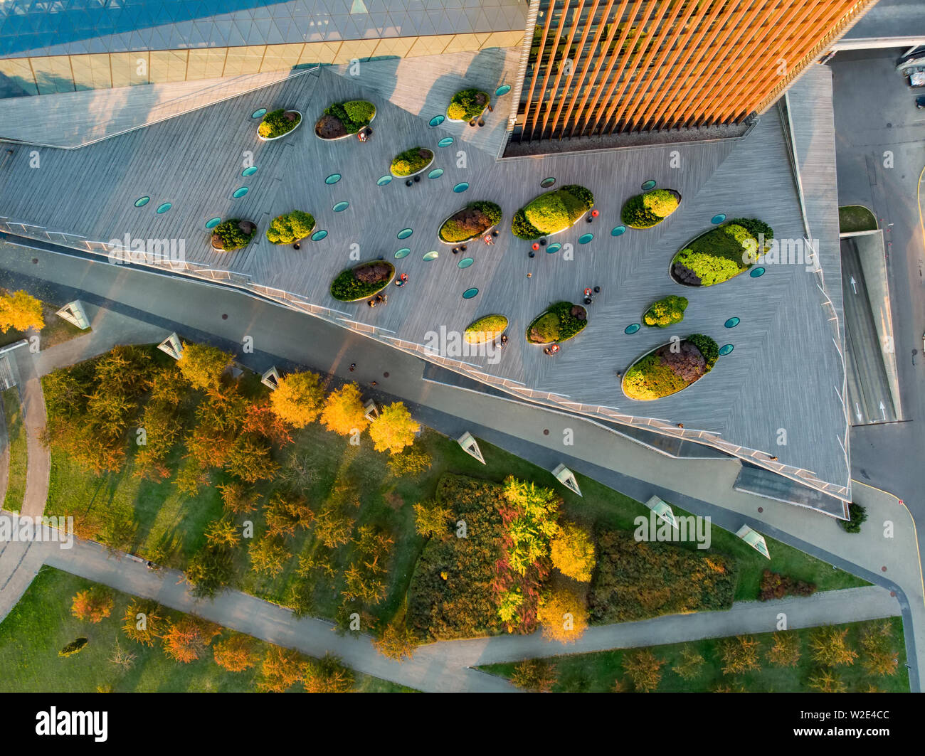 Beautiful Vilnius city panorama in autumn with orange and yellow ...