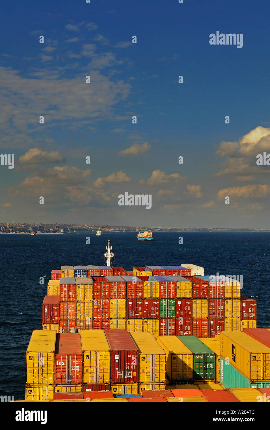 istanbul ambarli anchorage, turkey - june 27, 2012: the containership ...