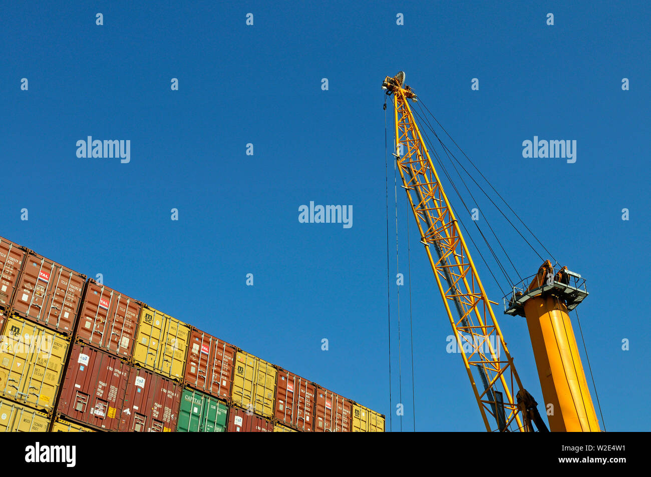 gemlik, turkey - june 29, 2012: view onto deck stowed containers of the ...