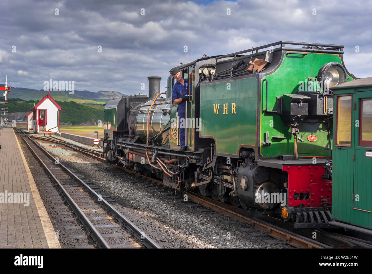 Porthmadog North Wales. WHR railway steam engine. Beyer Garratt ...