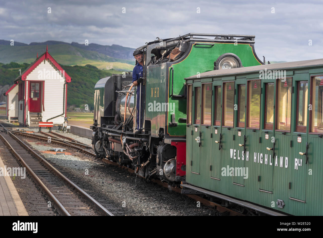 Porthmadog North Wales. WHR railway steam engine. Beyer Garratt ...