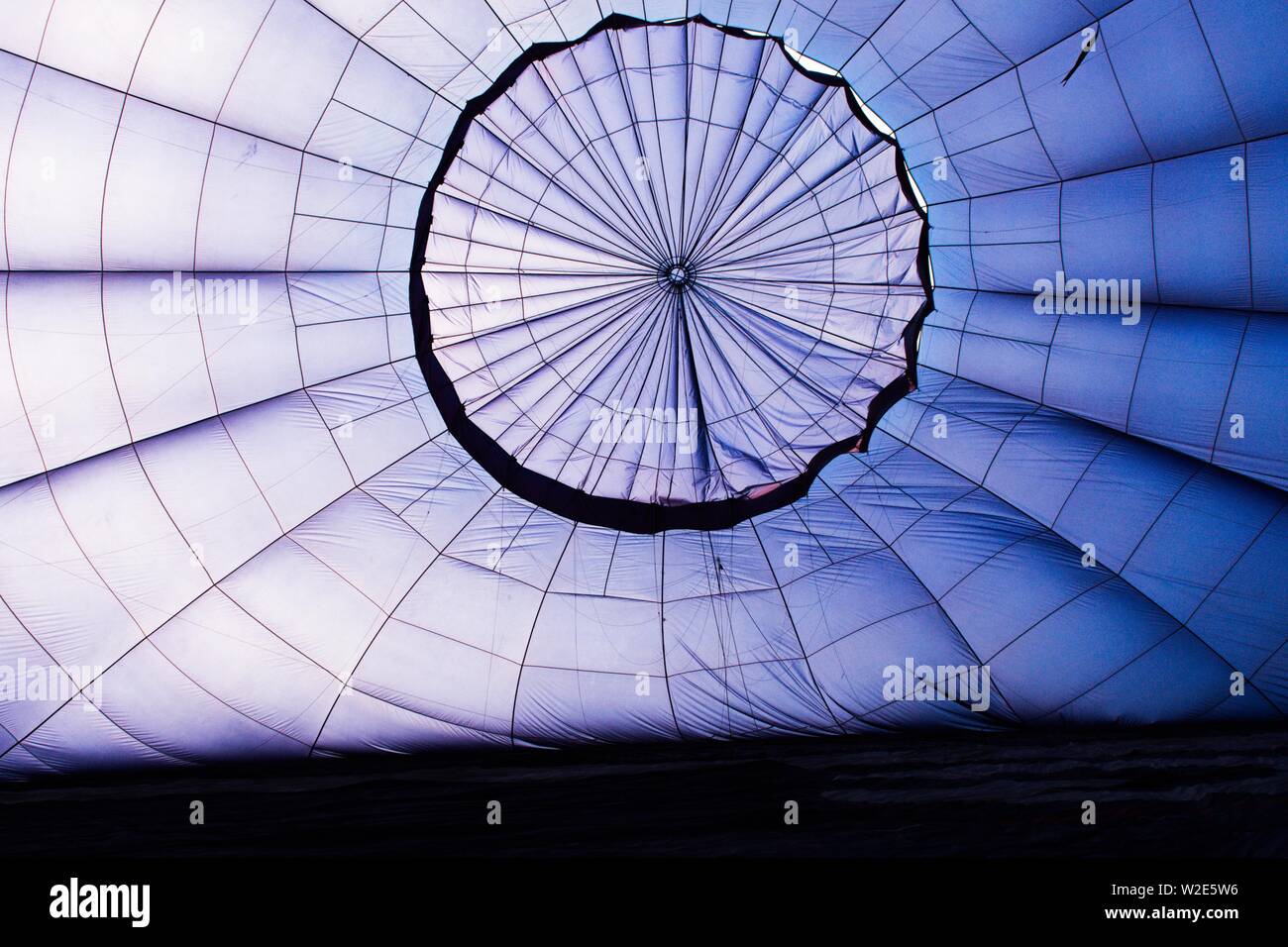 Inside of a blue hot air balloon Stock Photo - Alamy