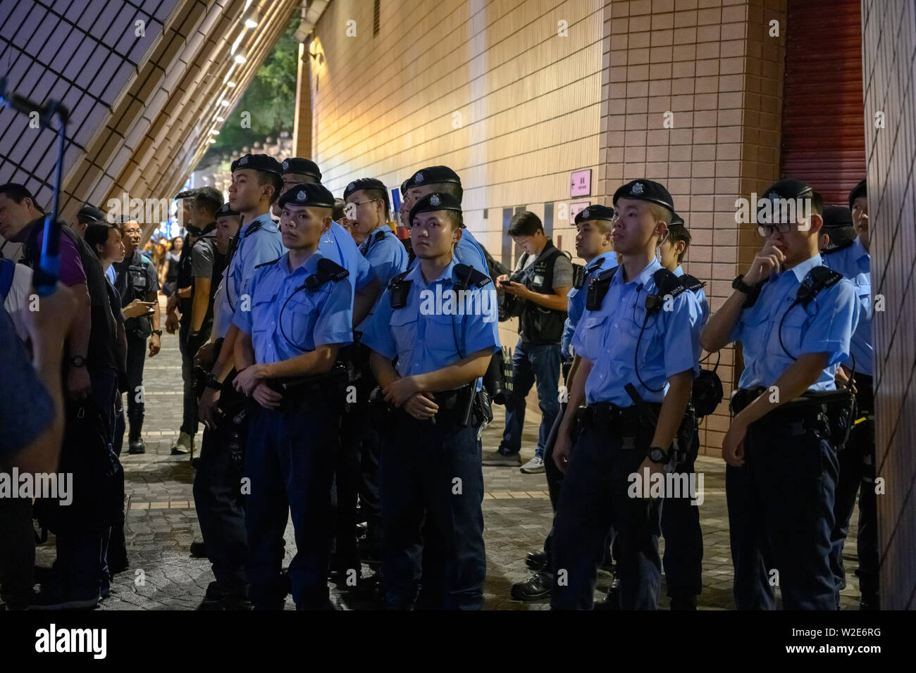 Hong Kong- July 7 2019: Hong Kong anti-extradition protests. People ...