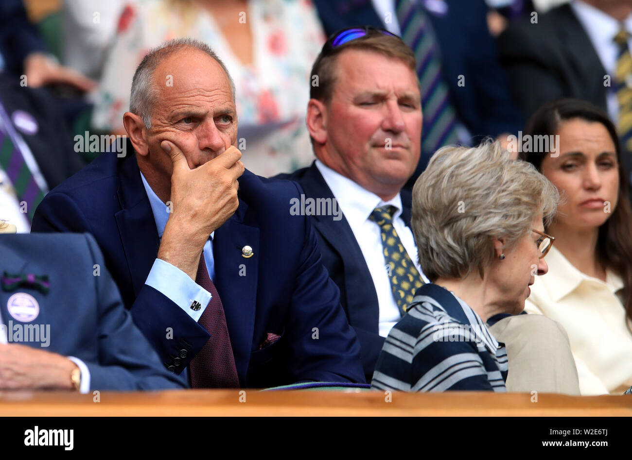 Sir Steve Redgrave in the royal box of centre court on day seven of the ...