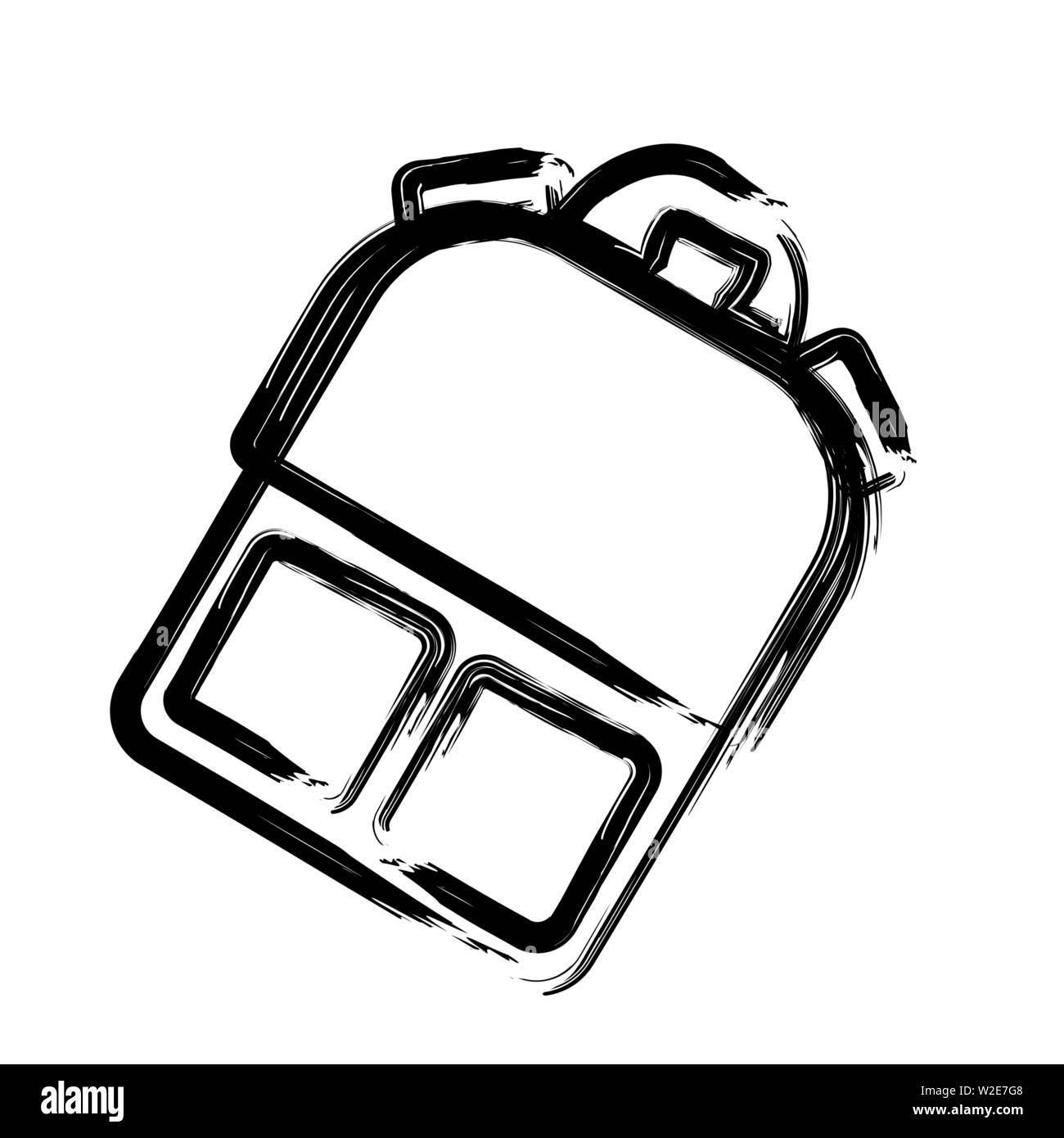 Sketch of a school bag. School supplies - Vector Stock Vector Image ...