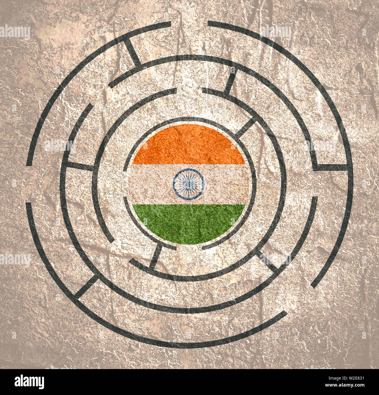 India flag in the labyrinth Stock Photo - Alamy