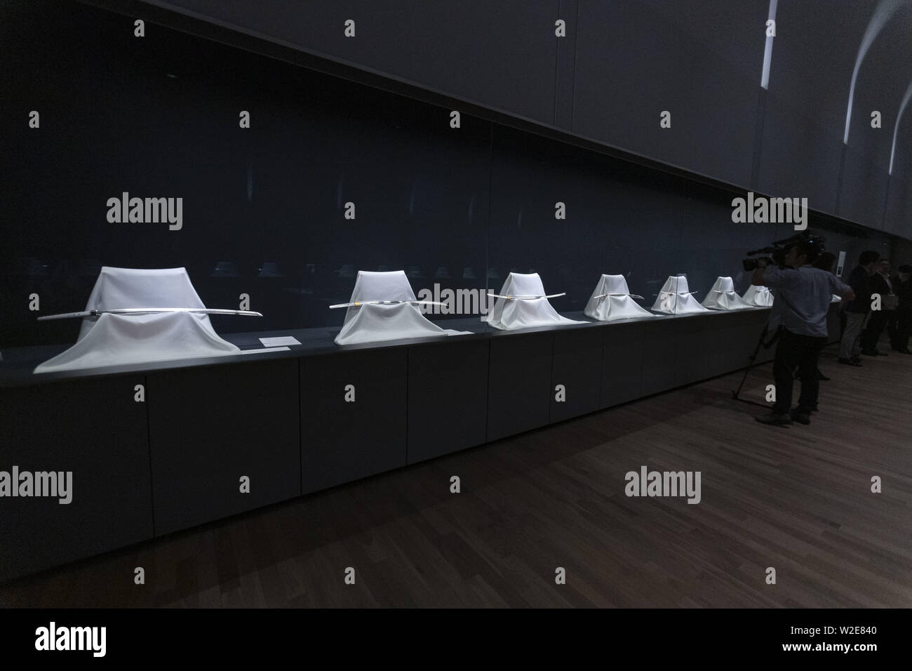 July 8, 2019 - Tokyo, Japan - Japanese swords on display at Japanese ...