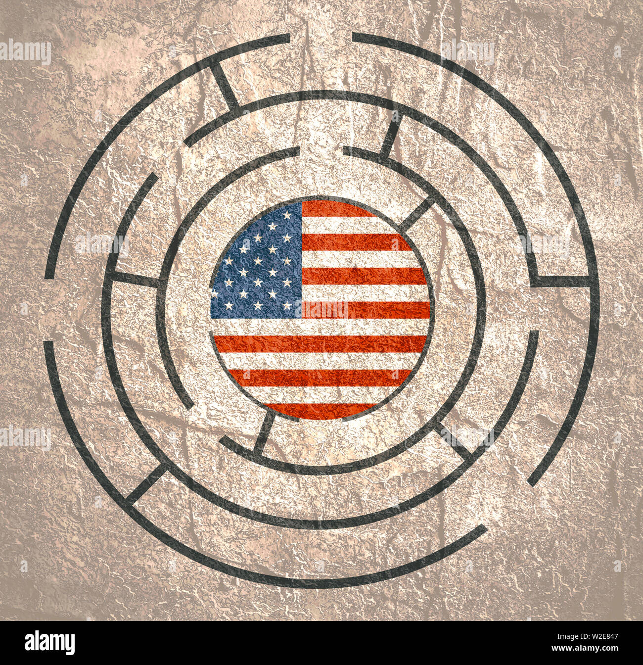 USA flag in the labyrinth Stock Photo - Alamy