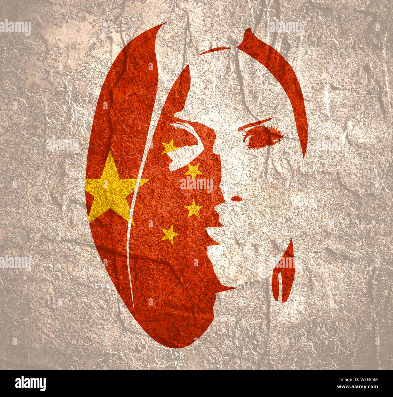 Head silhouette. Face front view Stock Photo - Alamy