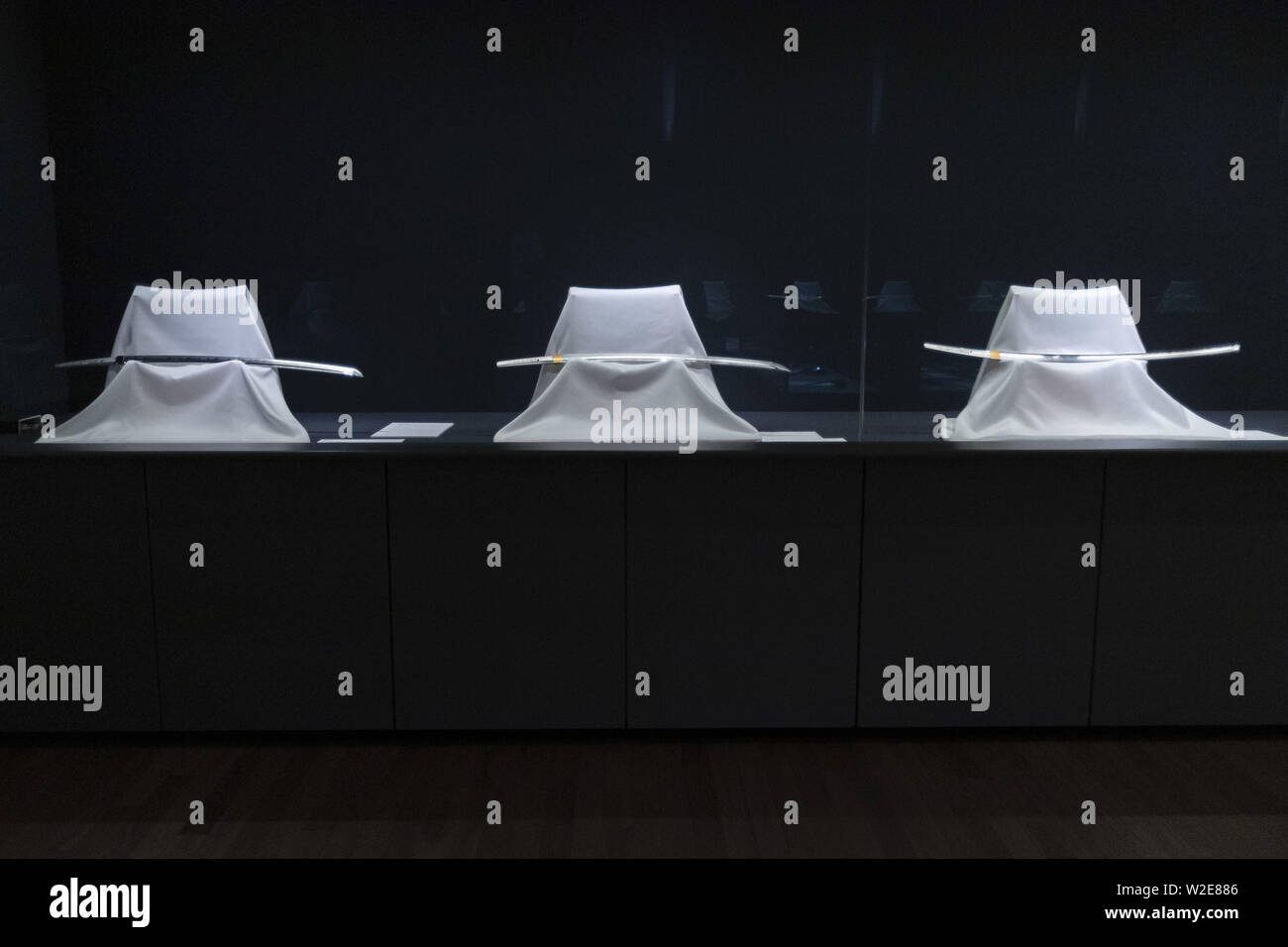 July 8, 2019 - Tokyo, Japan - Japanese swords on display at Japanese ...