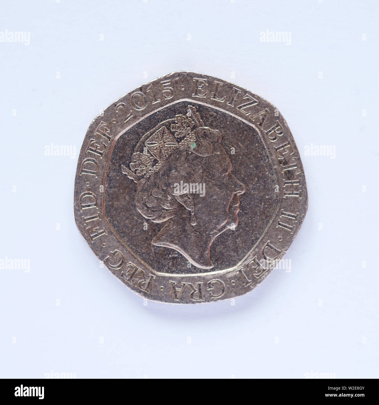 British 20 pence coin - 2015 Stock Photo - Alamy