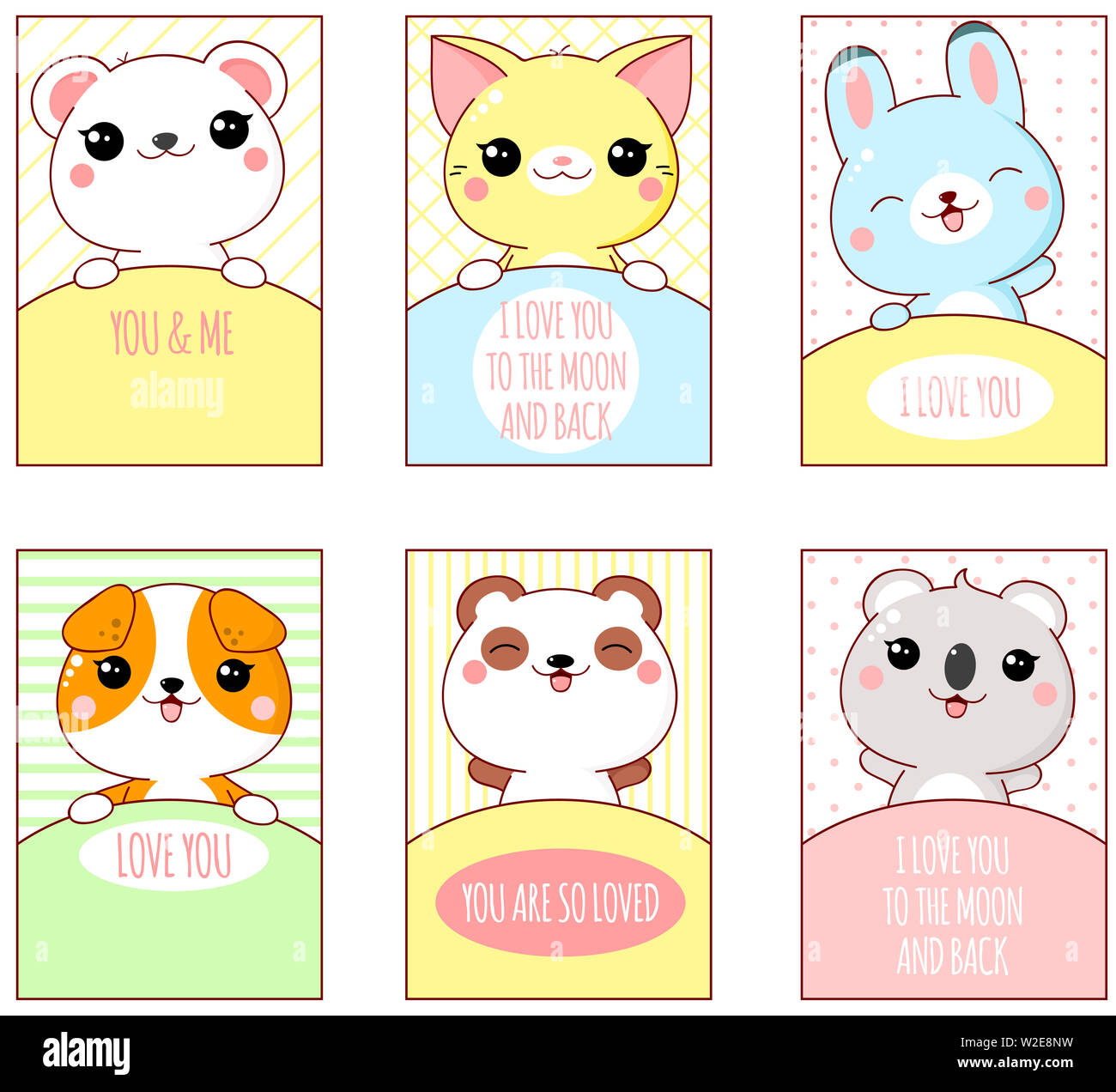 Valentine's day banner, background, flyer, placard with cute animals ...