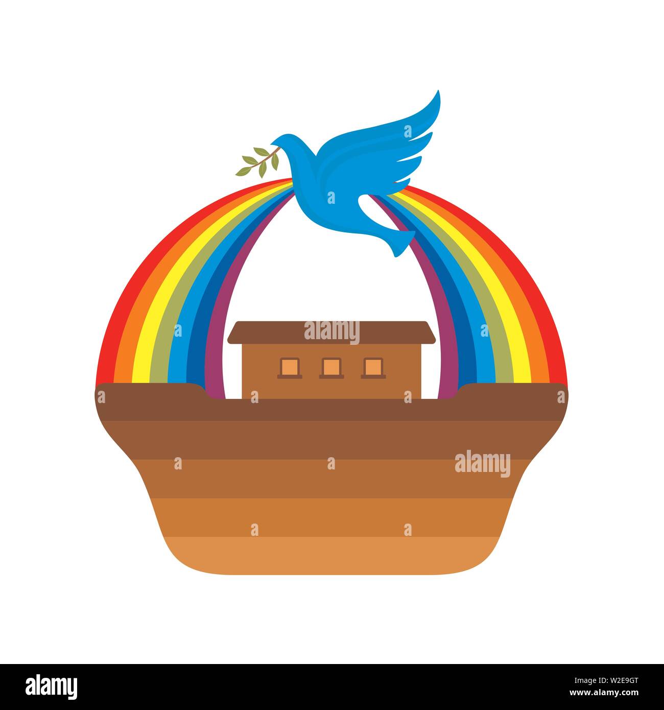 Logo of Noah's Ark. Rainbow - a symbol of the covenant. Dove with a ...
