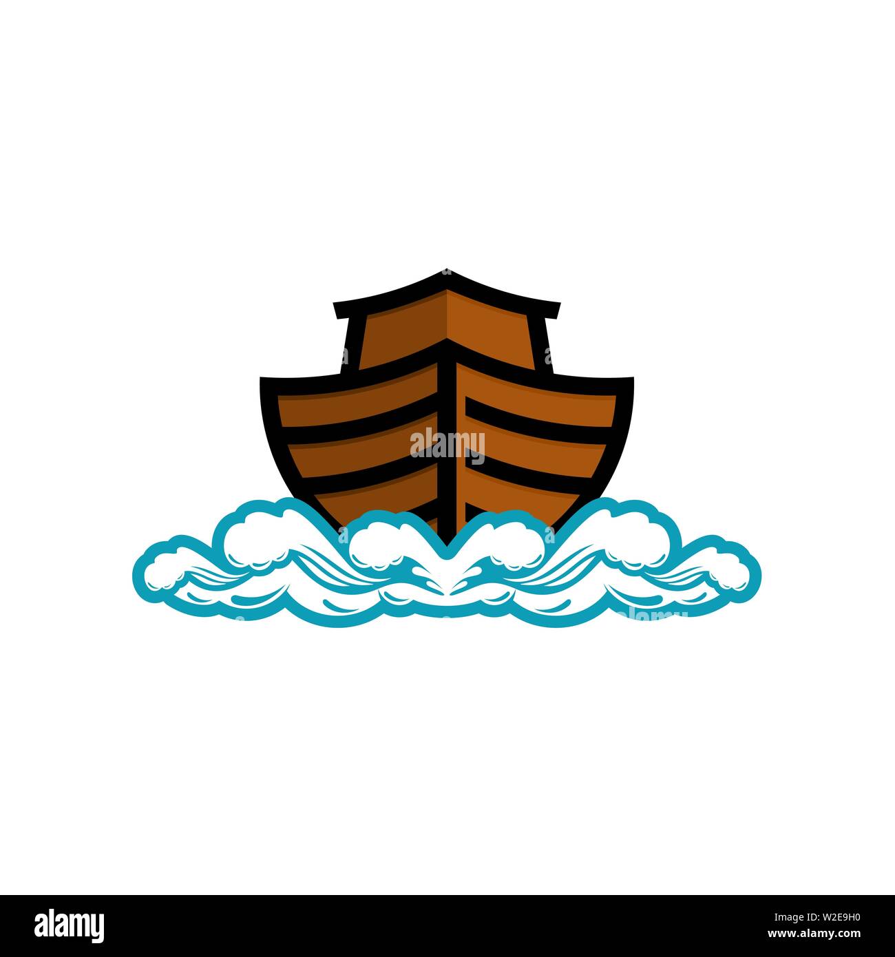 Logo of Noah's Ark. Ship to rescue animals and people from the Flood ...