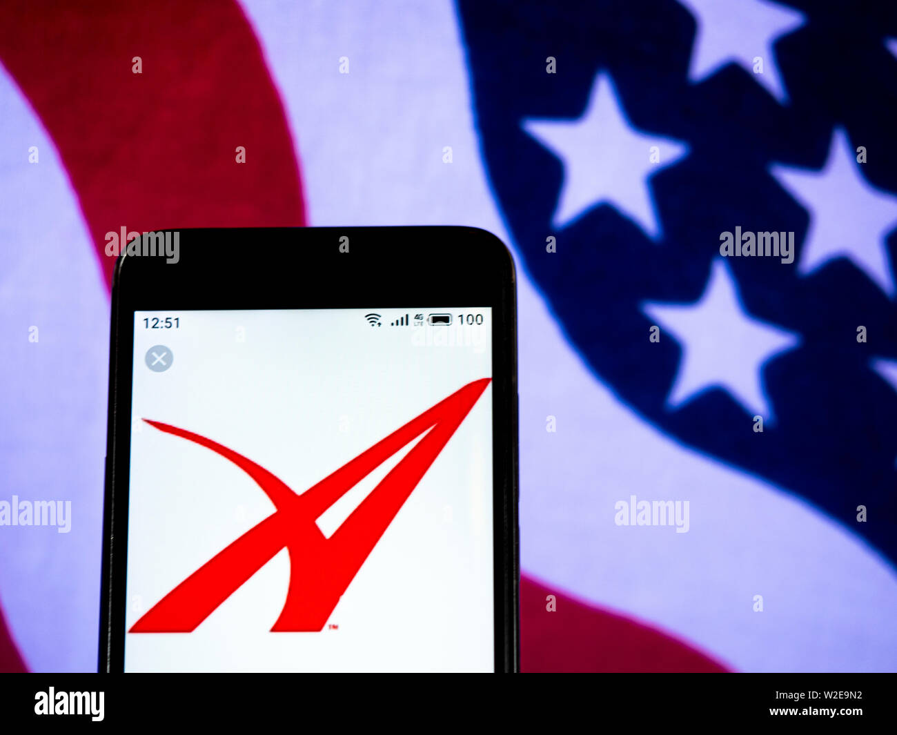 In this photo illustration the ABX Air, Inc. logo is seen displayed on ...