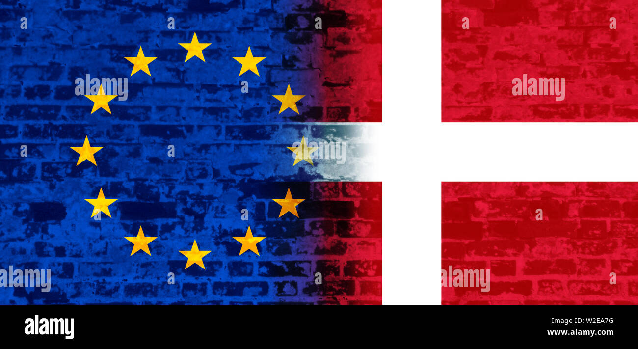 Politic relationship, European Union and Denmark Stock Photo - Alamy