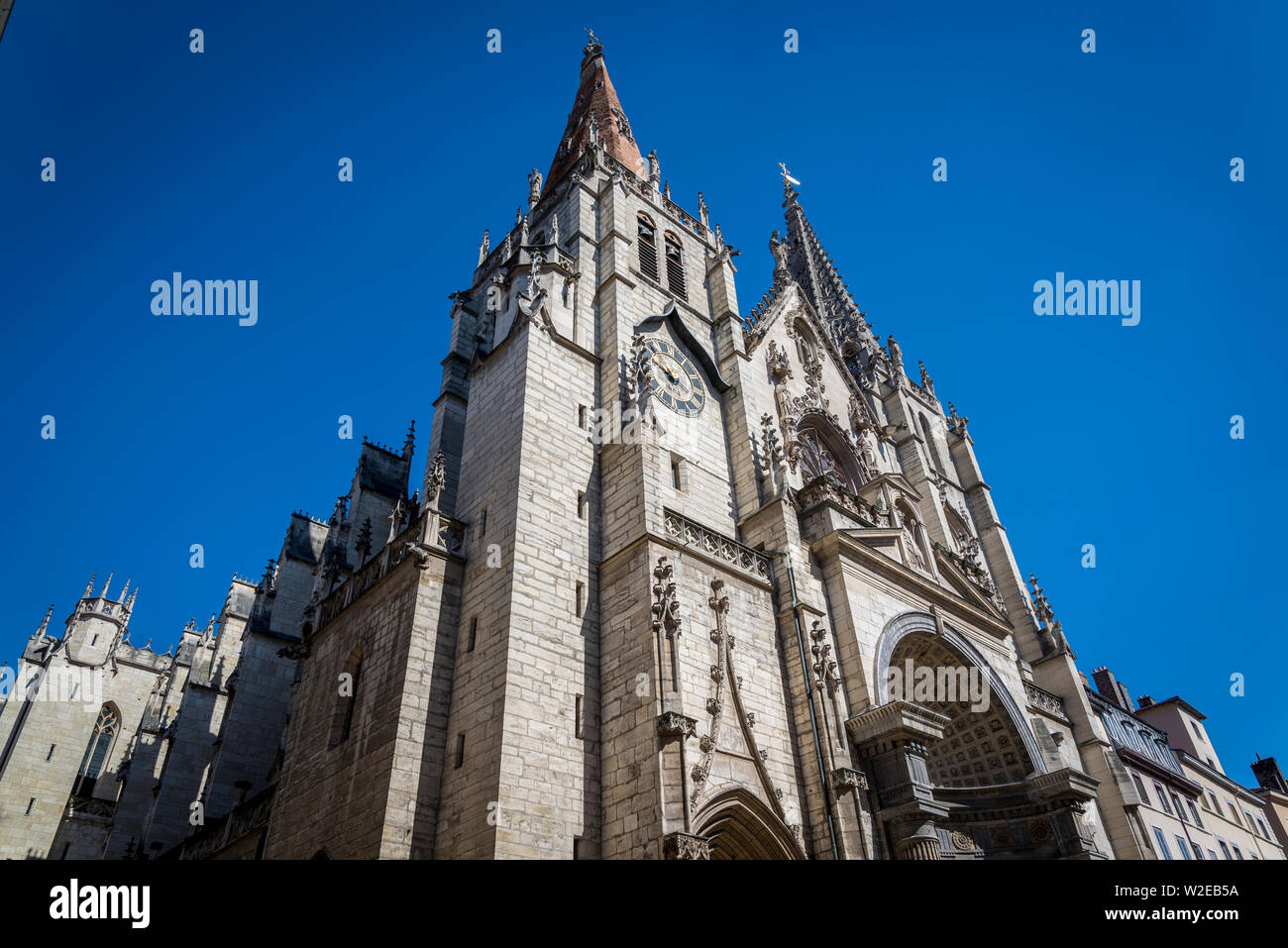 Saint-Nizier Church, a historic, Gothic Catholic church, Lyon, France ...
