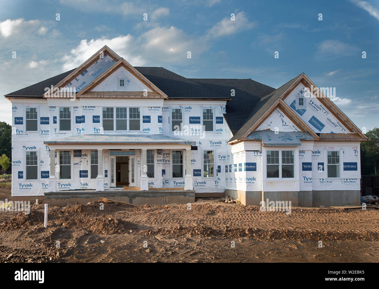 New luxury home under construction in Mahwah, NJ Stock Photo - Alamy
