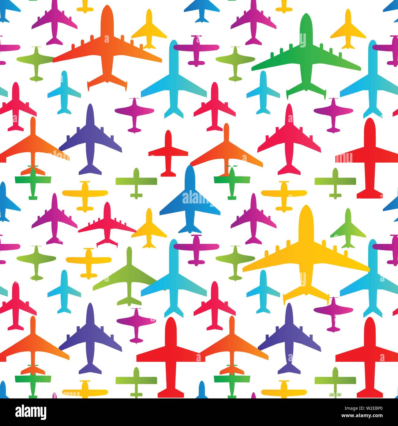 Airplane seamless background. Aircraft transportation colorful pattern ...
