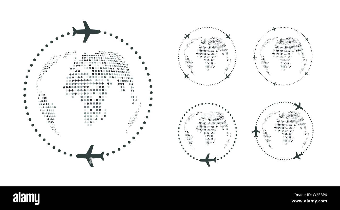 Airplane globe logo hi-res stock photography and images - Alamy