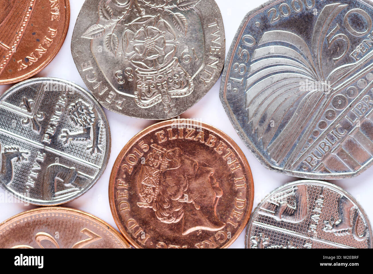 Collection of various British Coins Stock Photo - Alamy