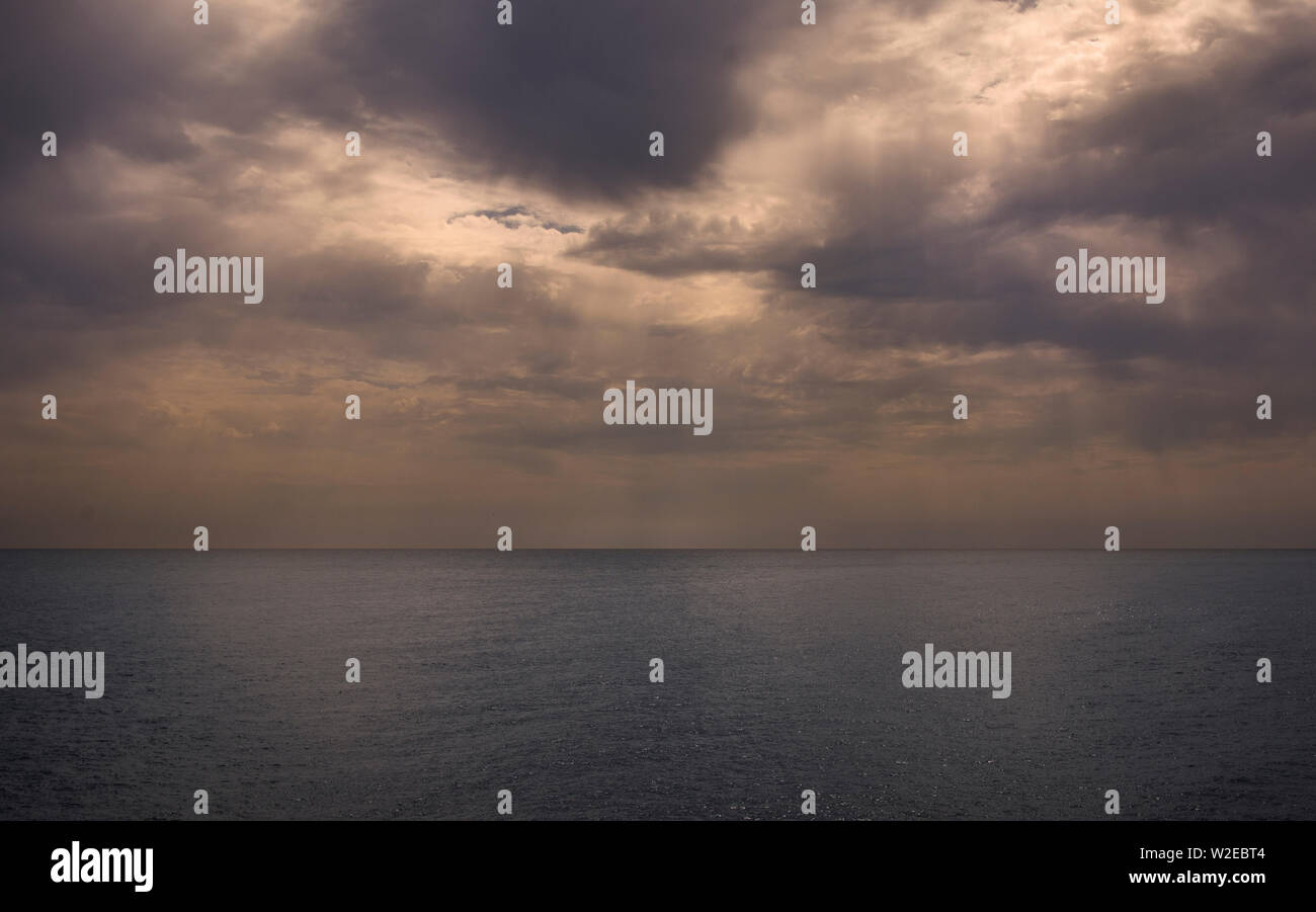 ocean and dramatic sky, negative space, empty concept Stock Photo - Alamy