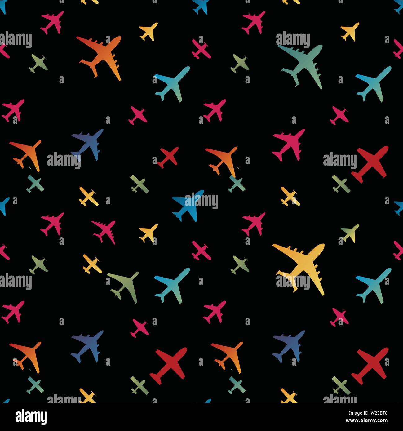 Airplane seamless background. Aircraft transportation colorful pattern ...