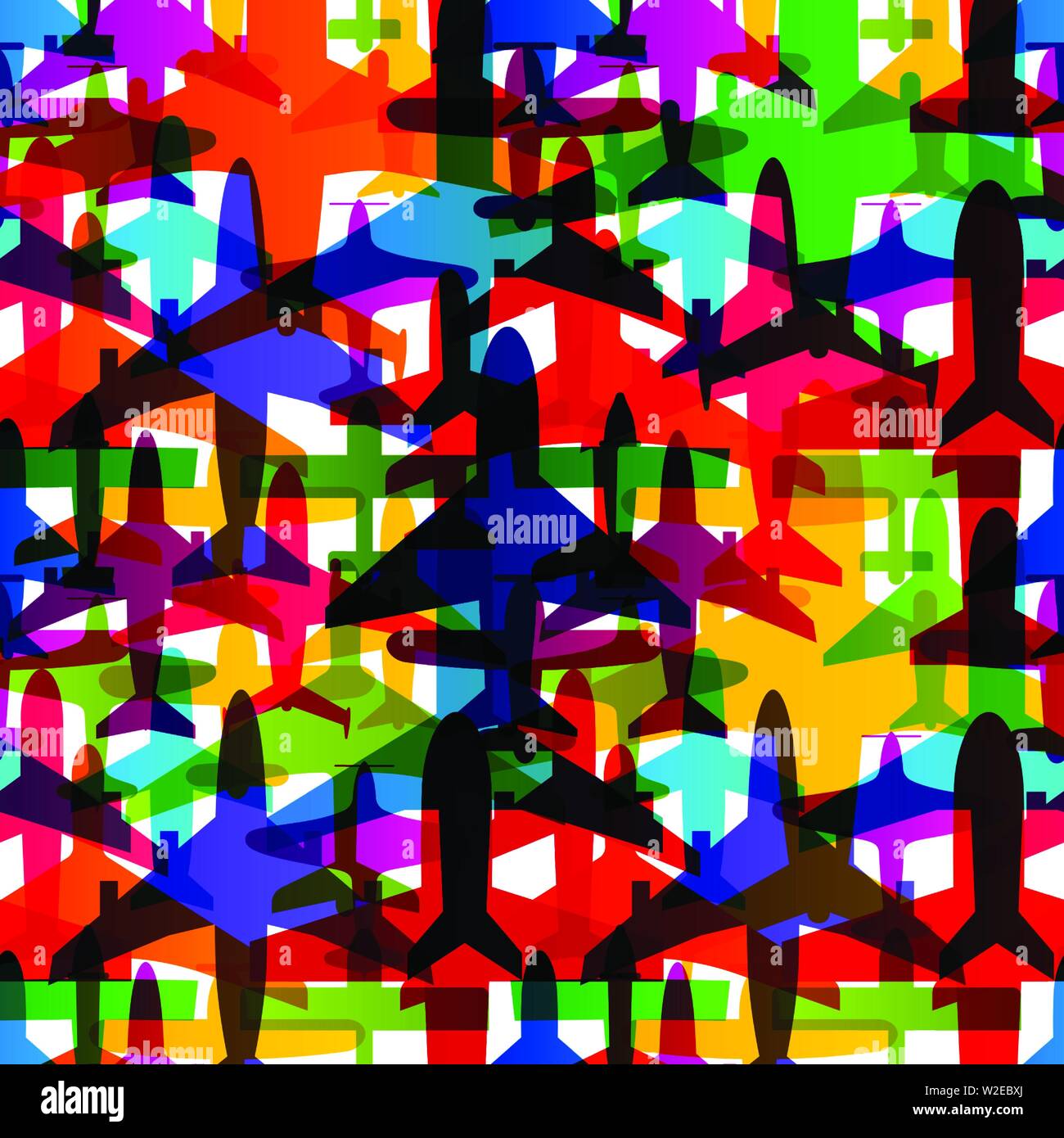 Airplane seamless background. Aircraft transportation colorful pattern ...