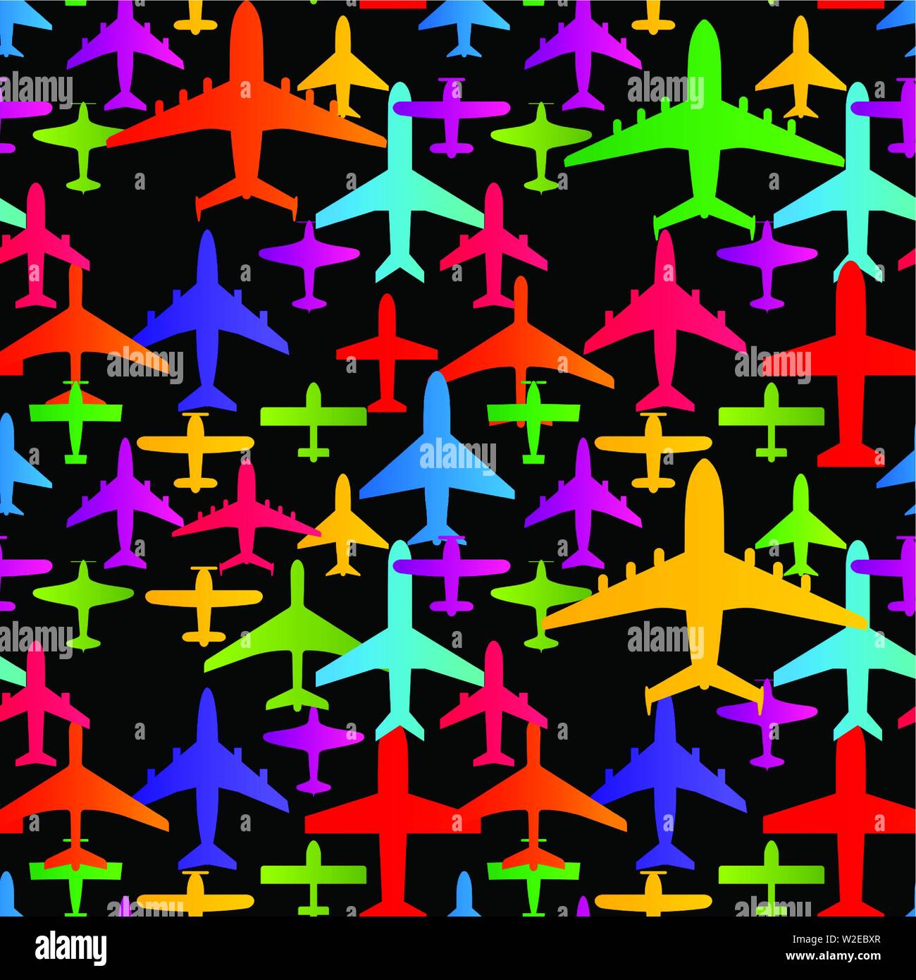 Airplane seamless background. Aircraft transportation colorful pattern ...