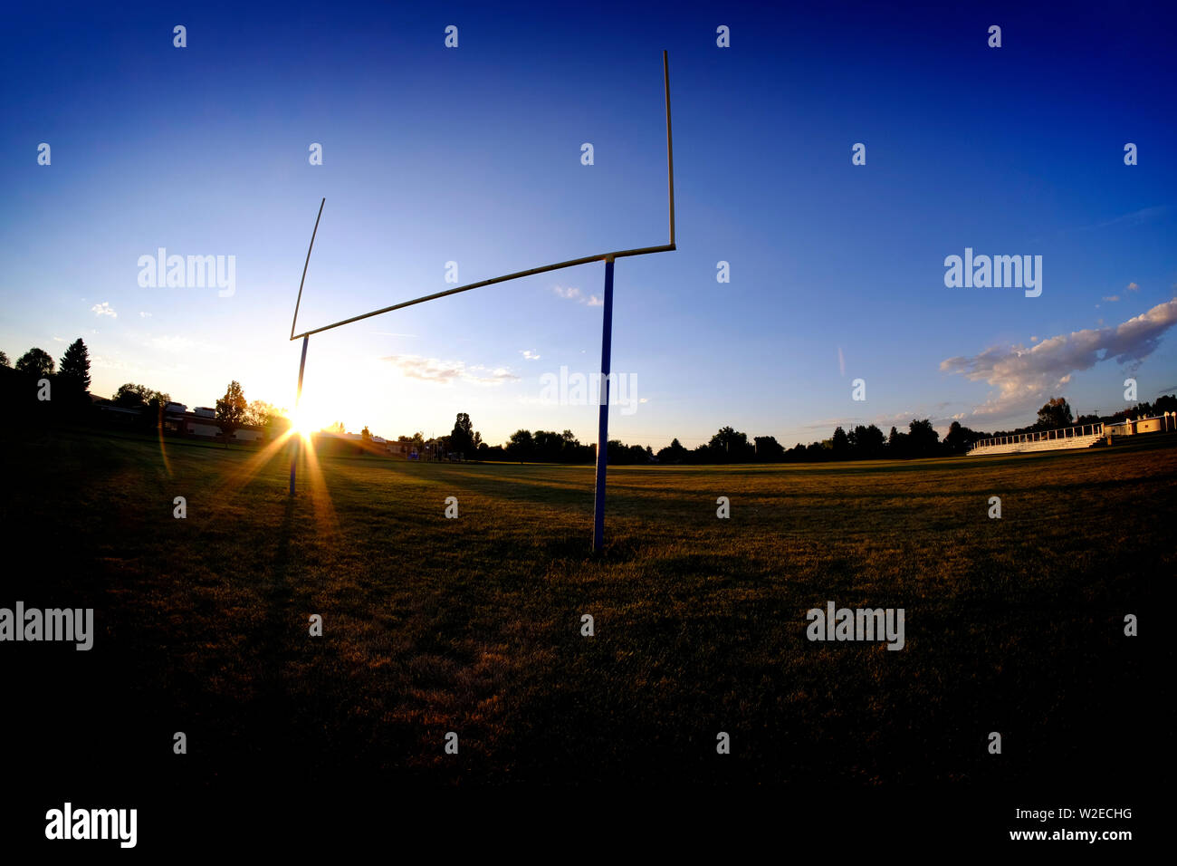 Goal football stadium blue sky sky sky white clouds hi-res stock ...