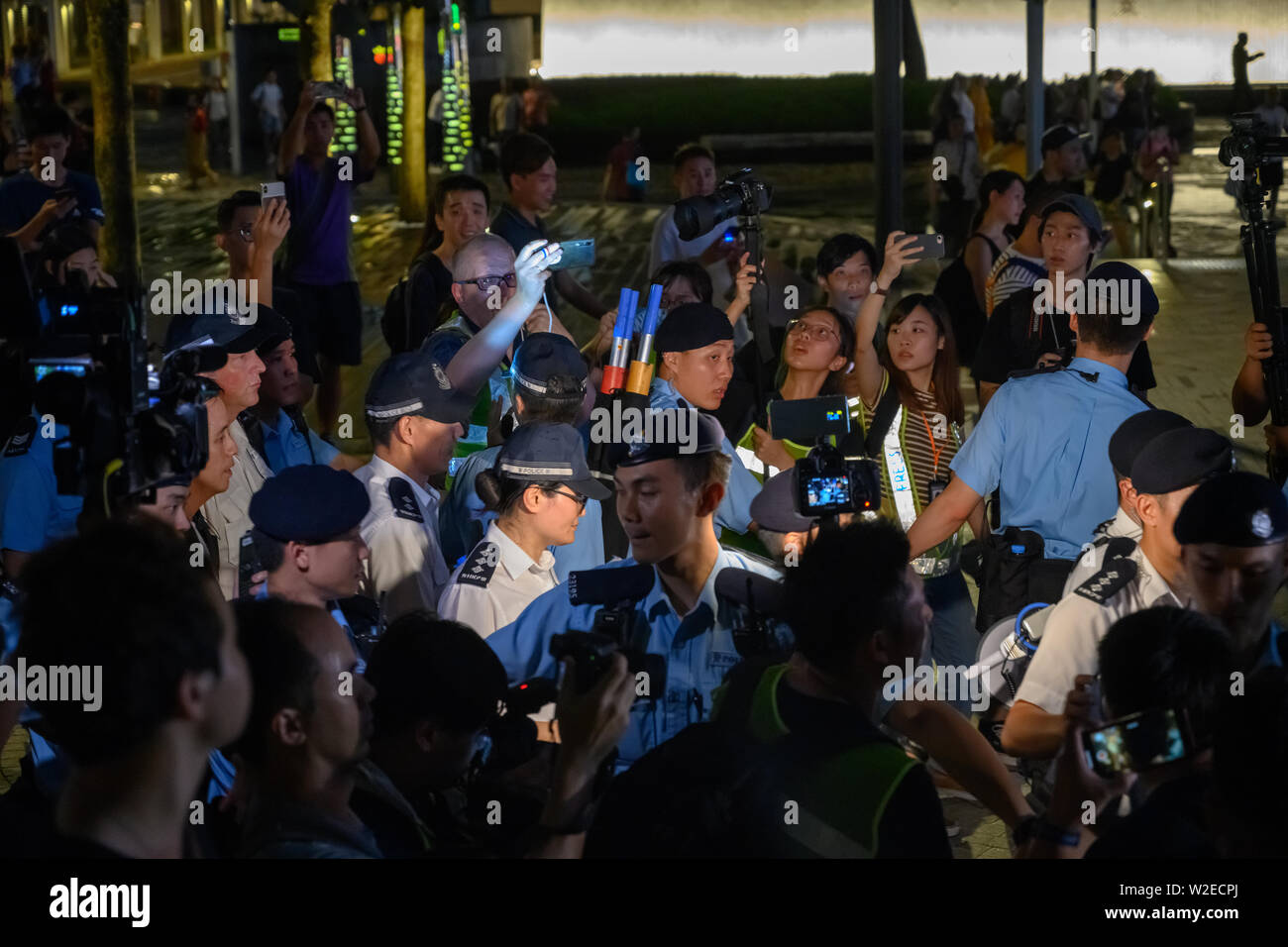 Hong Kong- July 7 2019: Hong Kong anti-extradition protests. People ...
