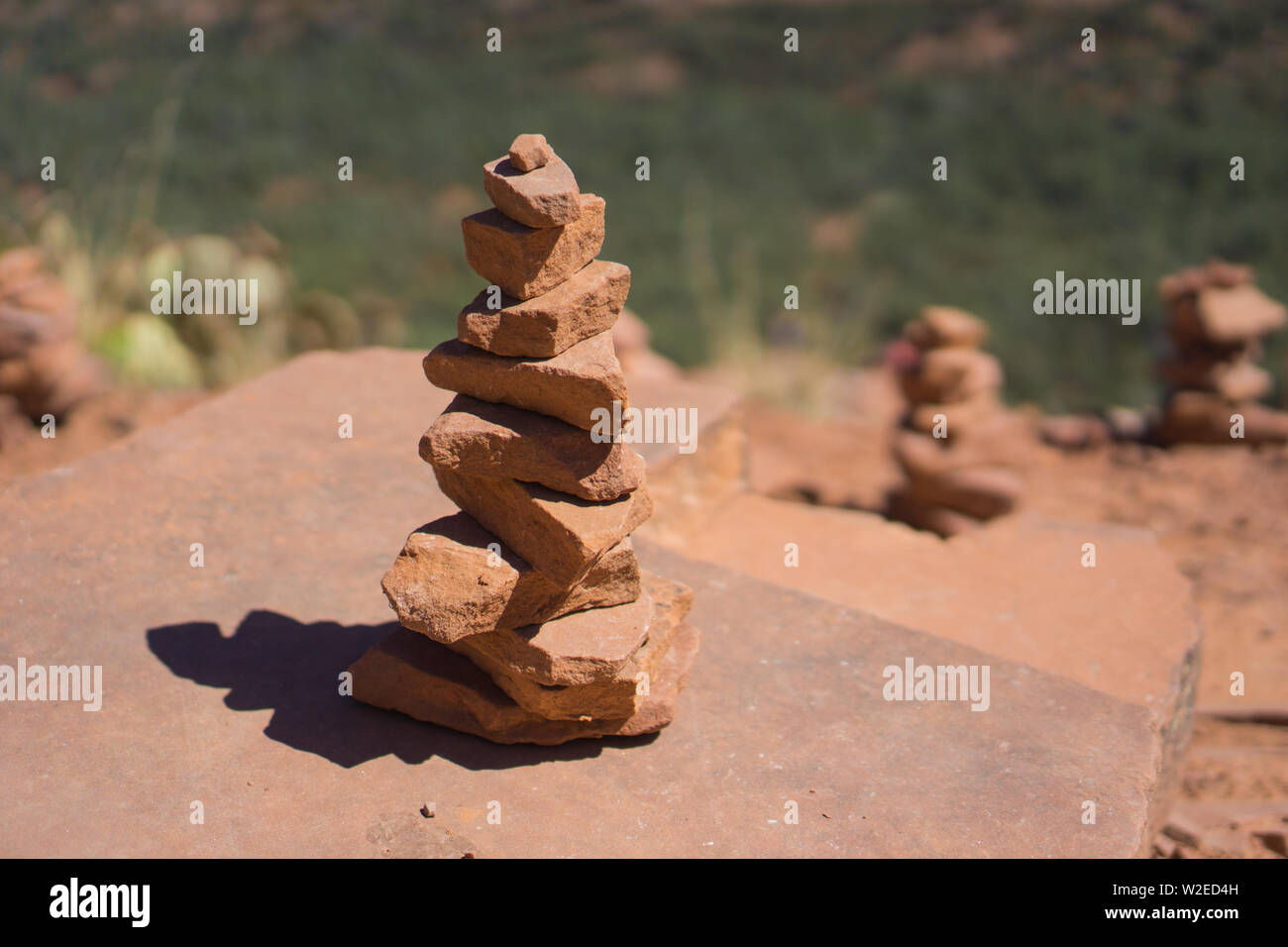 Walked upon this stack of rocks upon hiking in Sedona, Arizona Stock ...