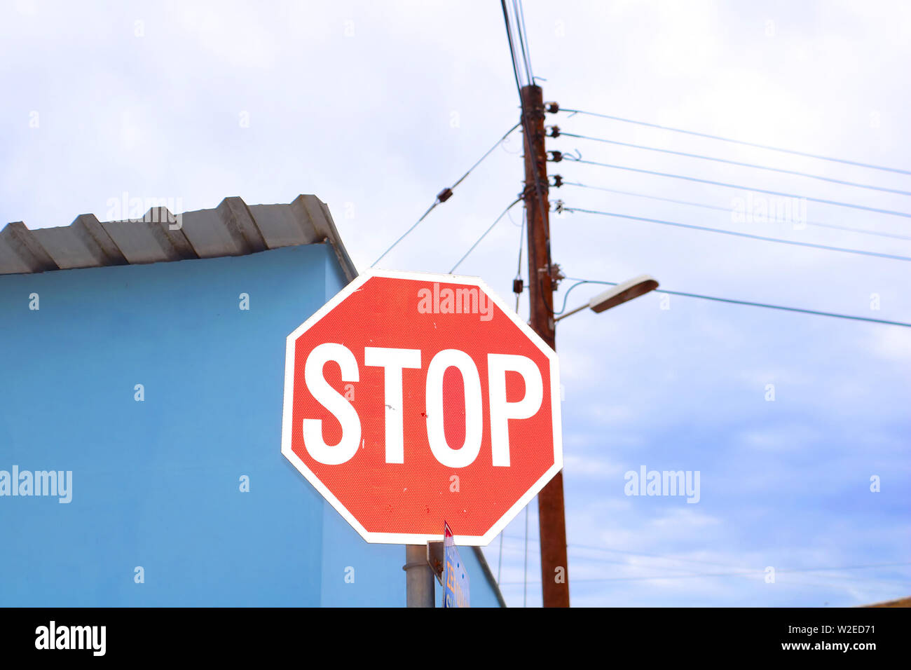 Sign STOP in Larnaca, Cyprus Stock Photo - Alamy