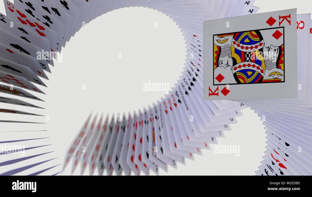 3d rendering poker cards falling Stock Photo - Alamy