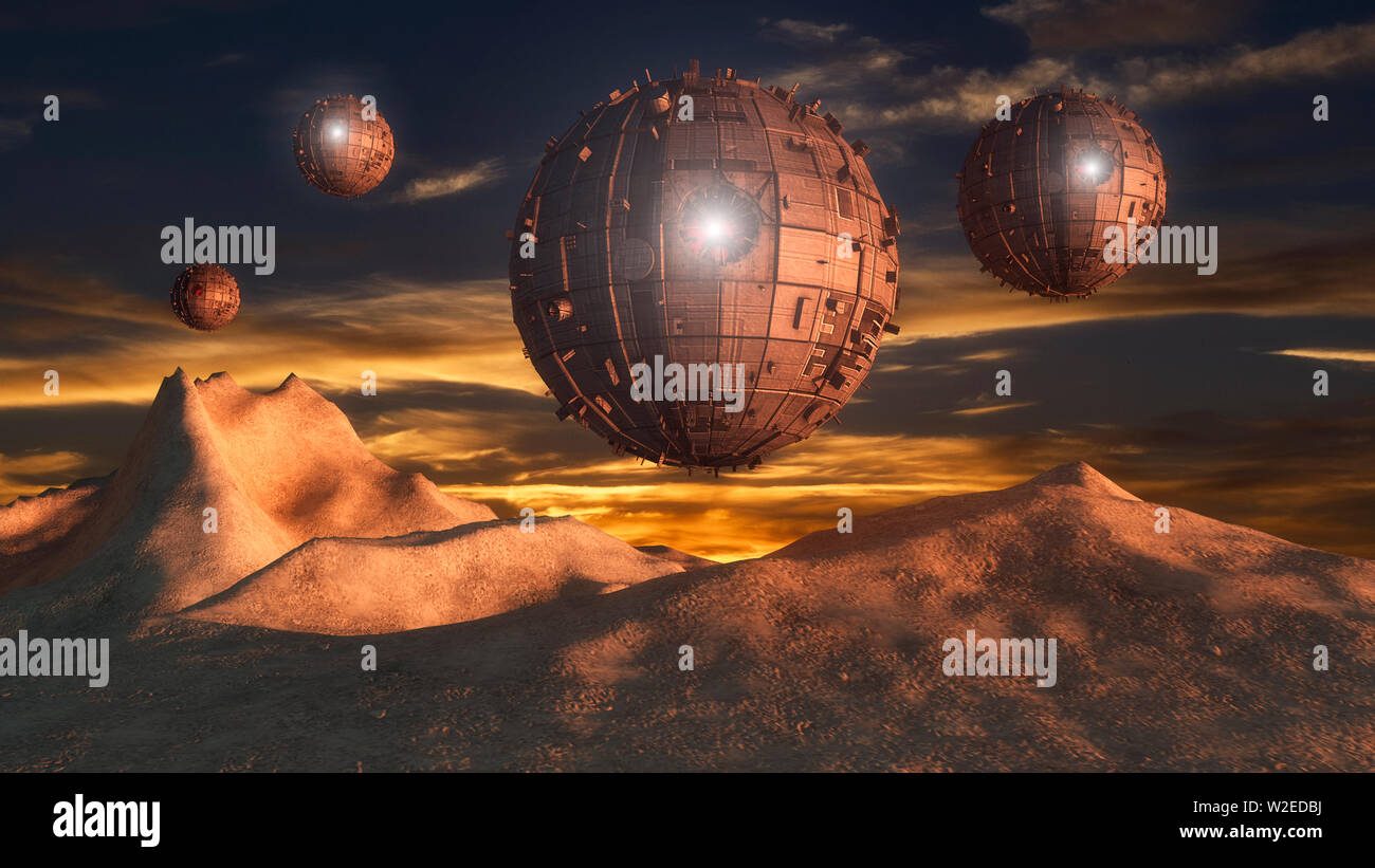 3D rendering. Futuristic alien Spaceship Stock Photo - Alamy
