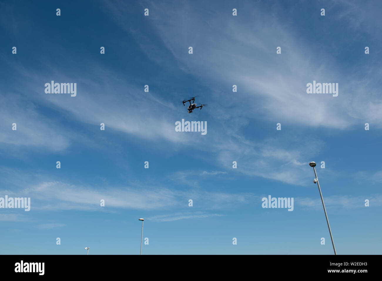 Drone in flight Stock Photo - Alamy