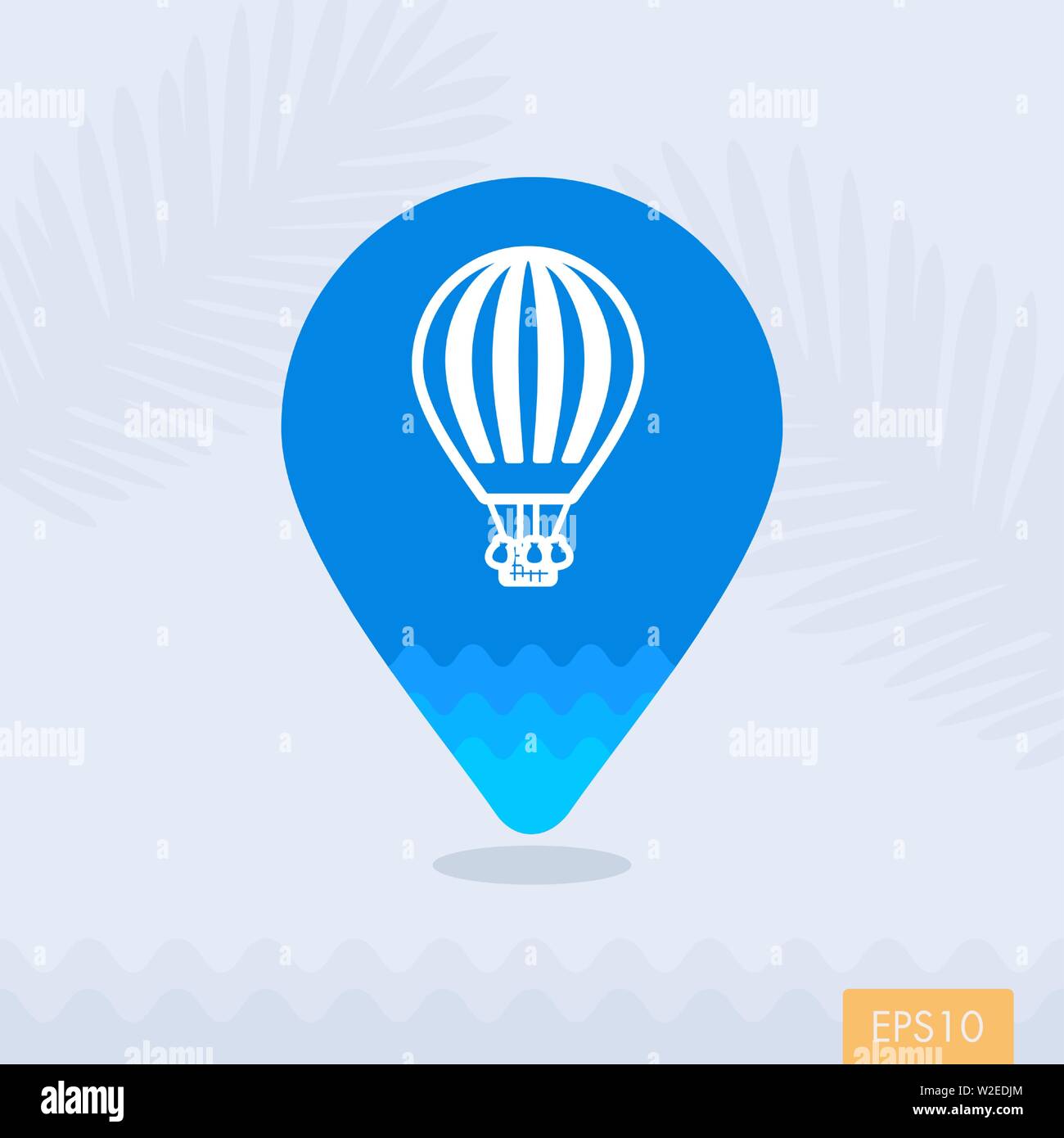 Hot Air Balloon vector pin map icon. Travel Map pointer. Summer Map ...