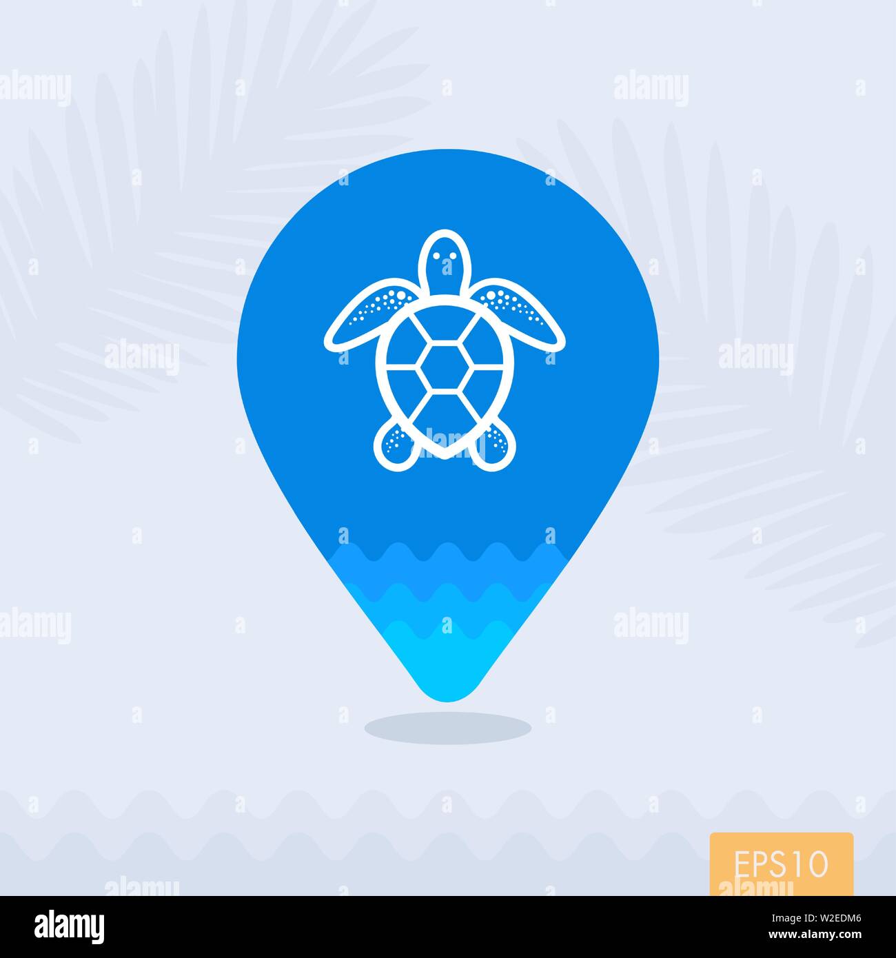 Sea turtle vector pin map icon. Beach Map pointer. Summer Map markers ...