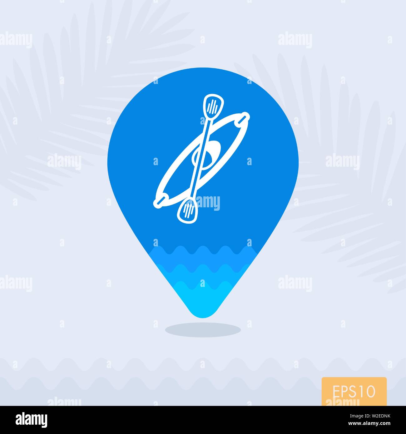 Kayak pin map icon. Canoe vector. Beach Map pointer. Summer Map markers ...