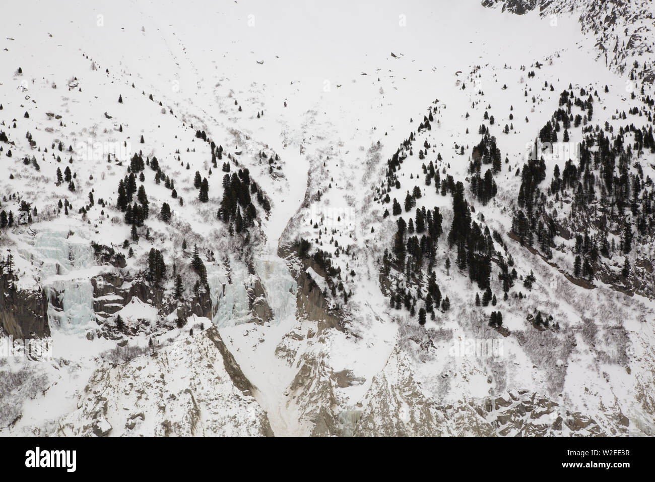 Mer de Glace valley under Mont Blanc massif in French Alsp Stock Photo ...