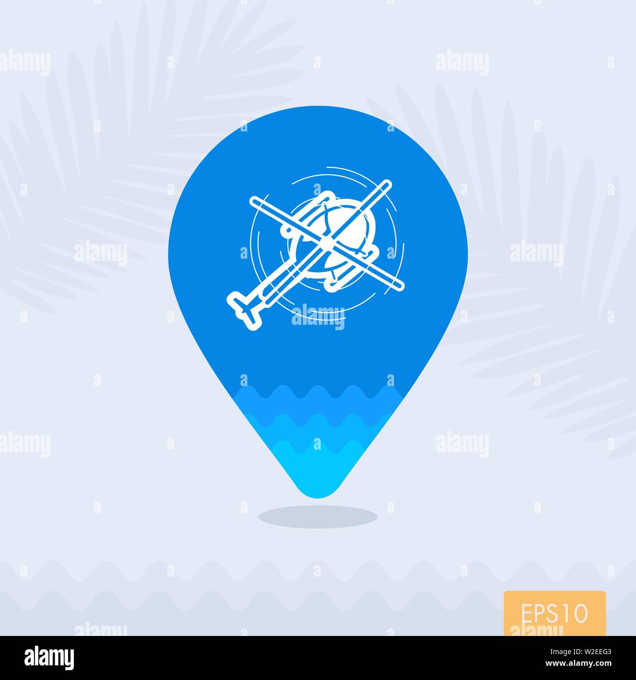 Helicopter vector pin map icon. Travel Map pointer. Summer Map markers ...
