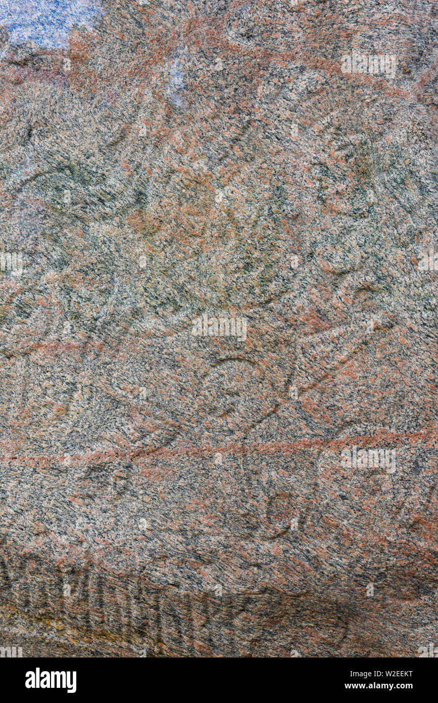 Stone petroglyph of the Viking archaeological site at Jelling in ...