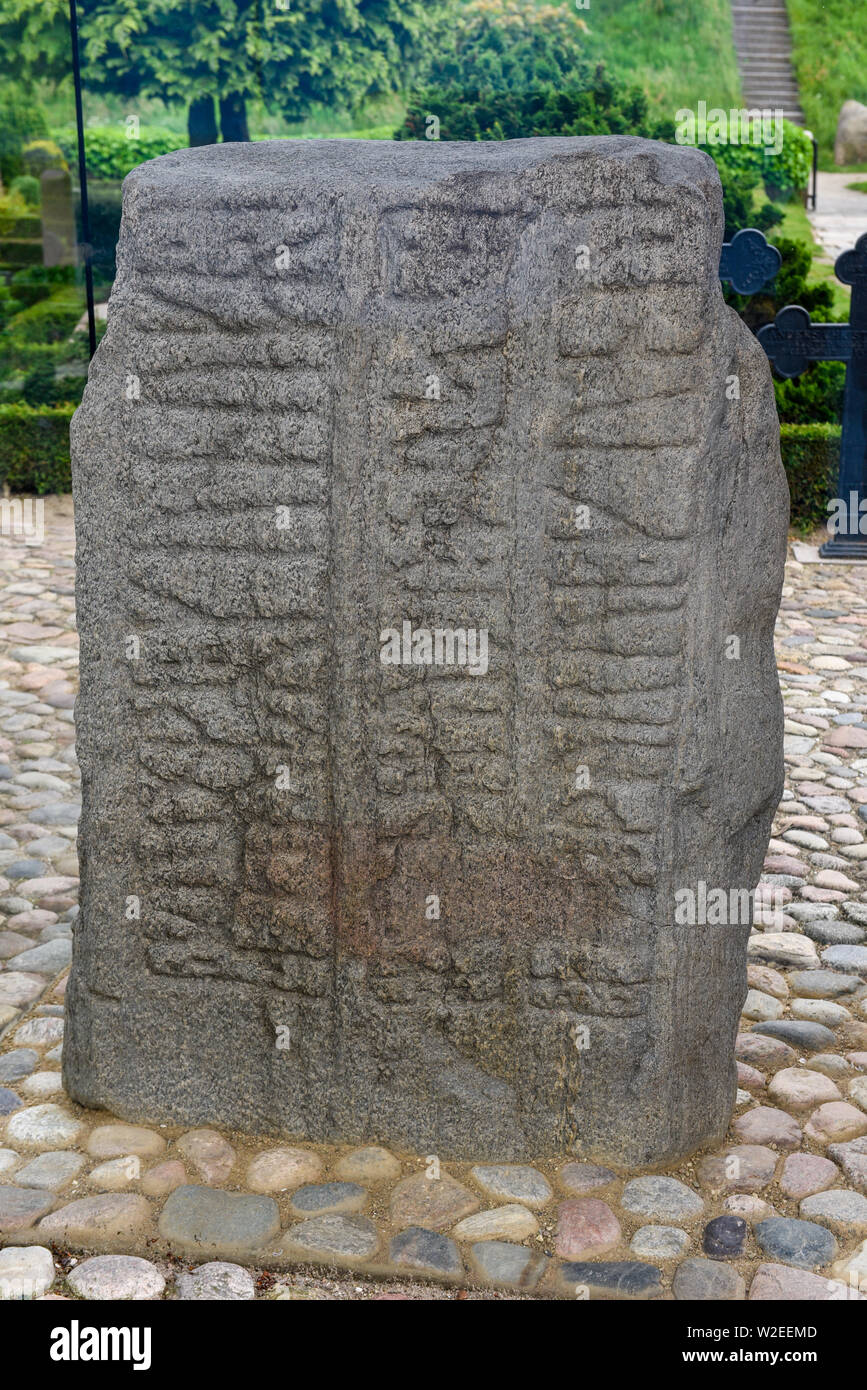 Stone petroglyph of the Viking archaeological site at Jelling in ...