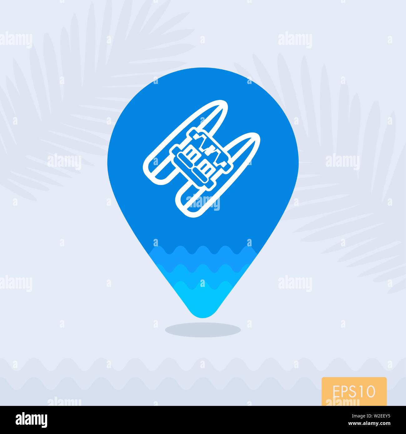 Pedalo boat beach vector pin map icon. Beach Map pointer. Summer Map ...