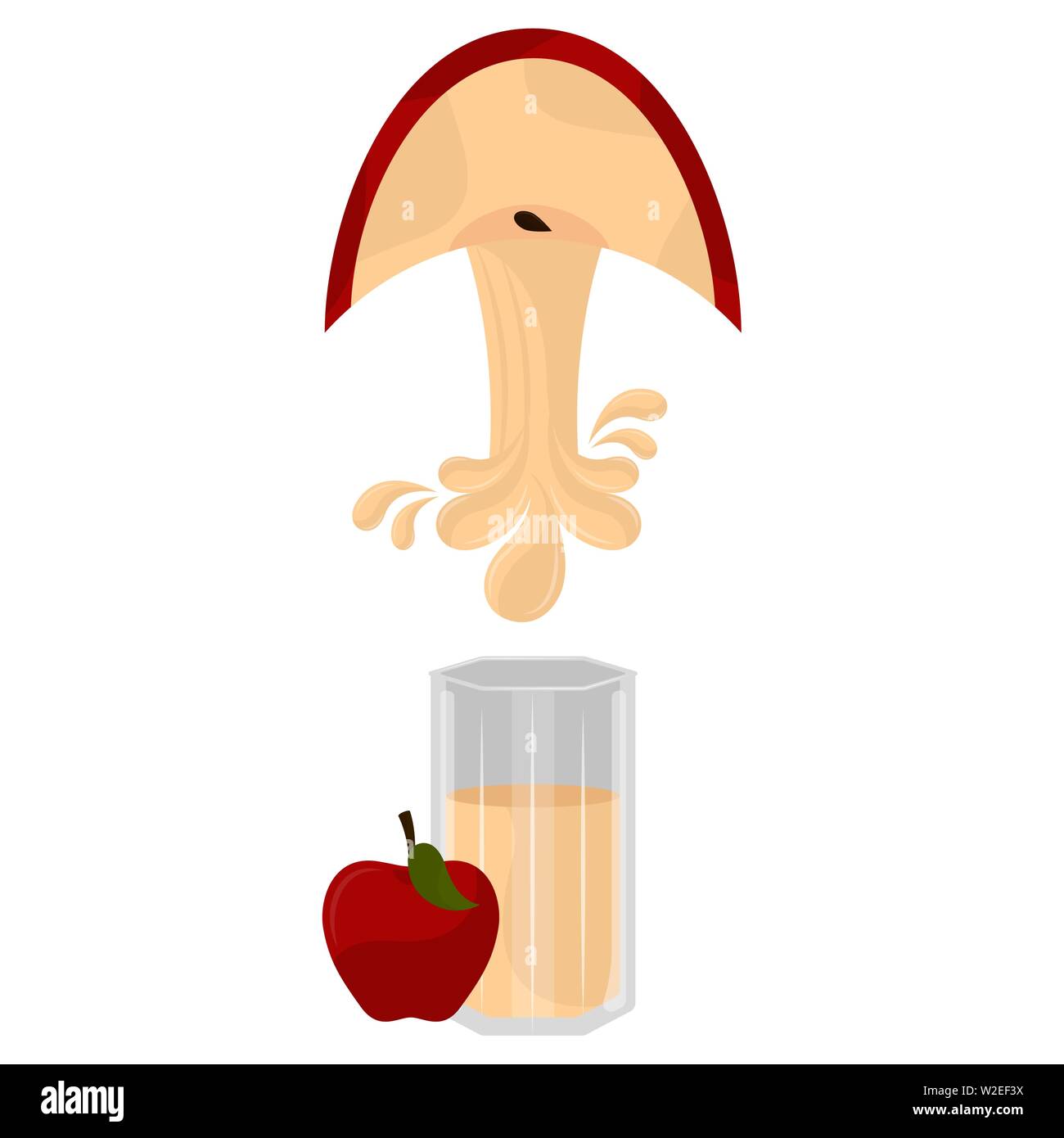 Dripping white apple Stock Vector Images - Alamy