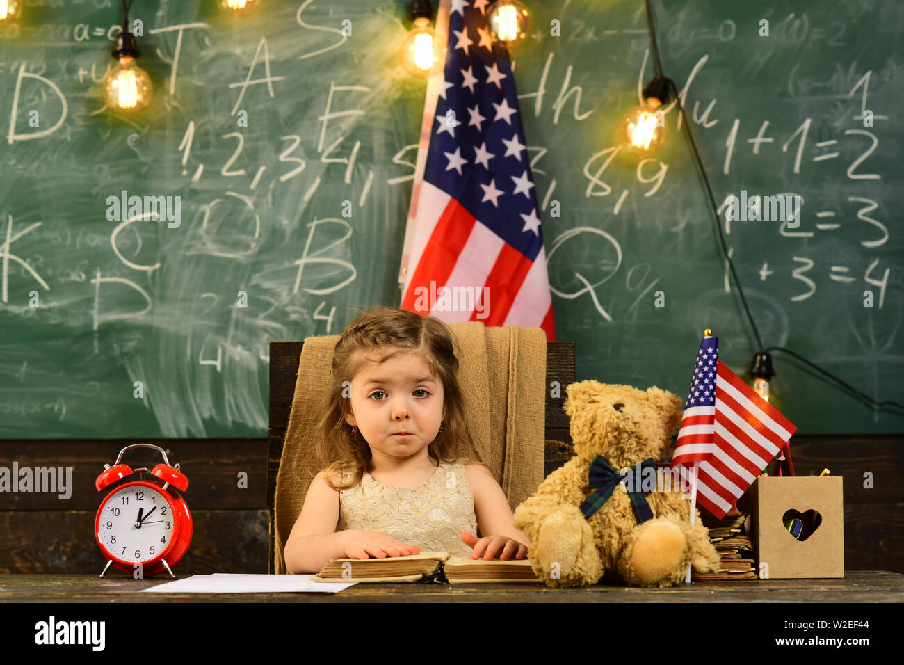 Talented child usually needs coaching. Learning English language in USA ...