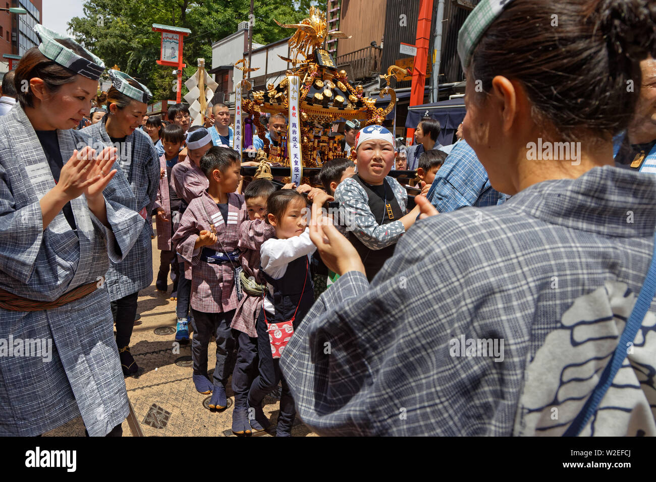TOKYO, JAPAN, May 18, 2019 : Sanja Matsuri is one of the great Shinto ...