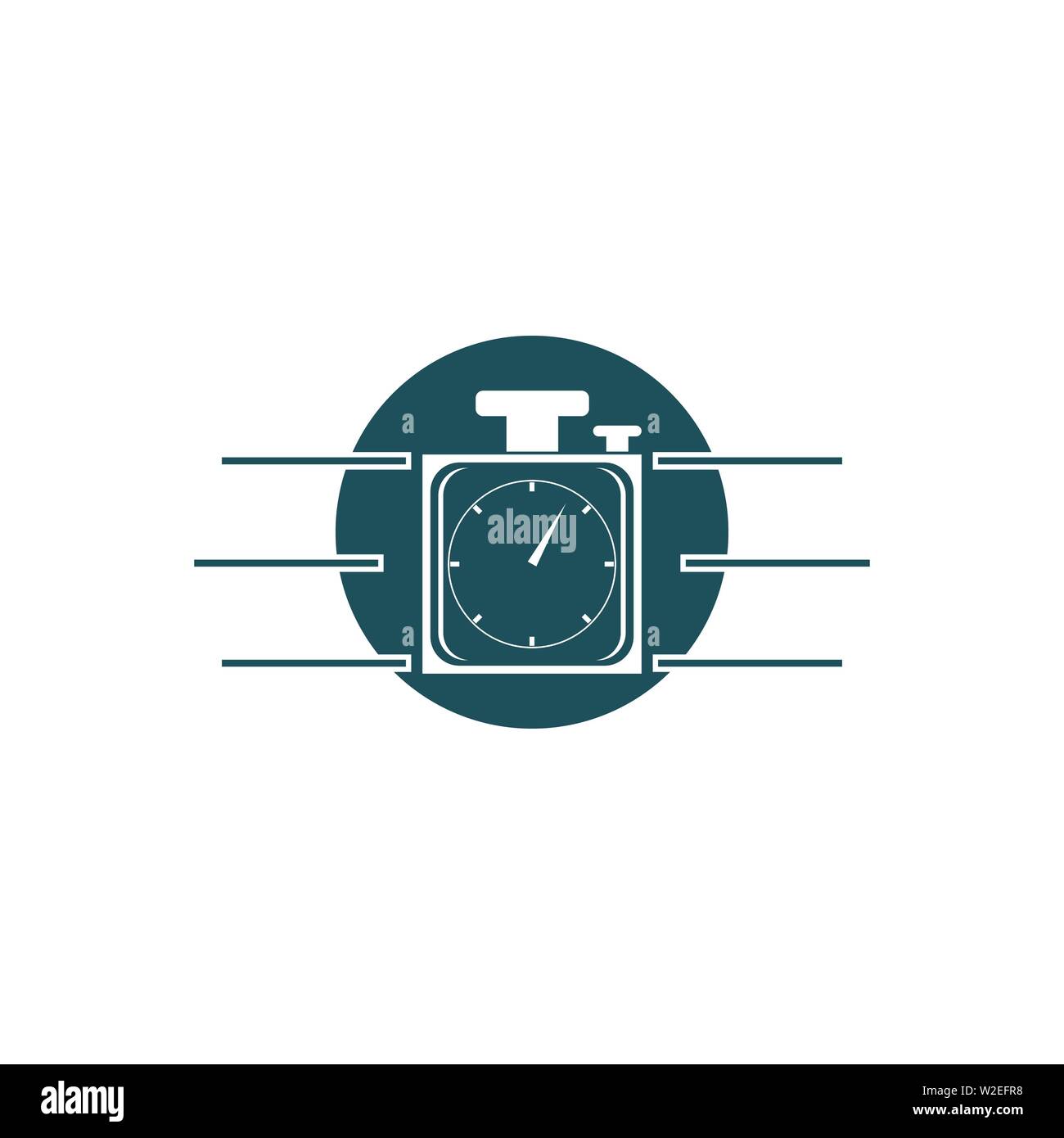 stopwatch logo template web icon design element vector Stock Photo - Alamy